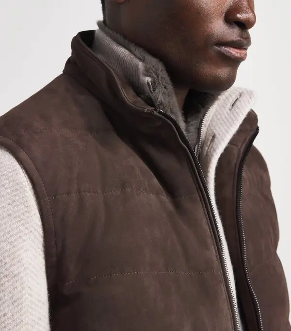 Corneliani Reversible Suede Padded Gilet