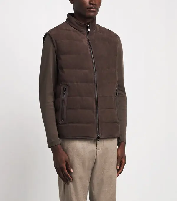 Corneliani Reversible Suede Padded Gilet