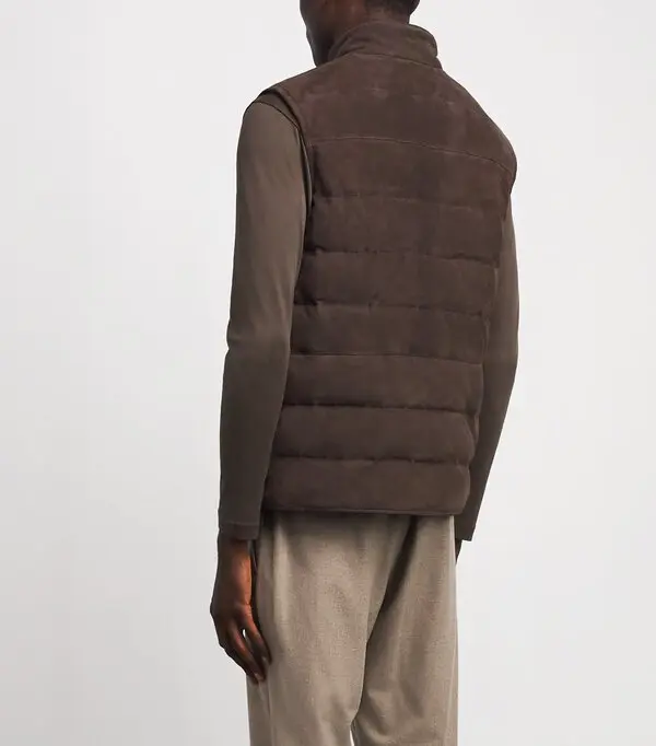 Corneliani Reversible Suede Padded Gilet