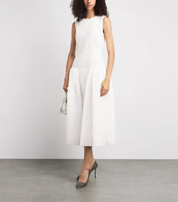 ROKSANDA Crepe Aya Midi Dress - Ivory