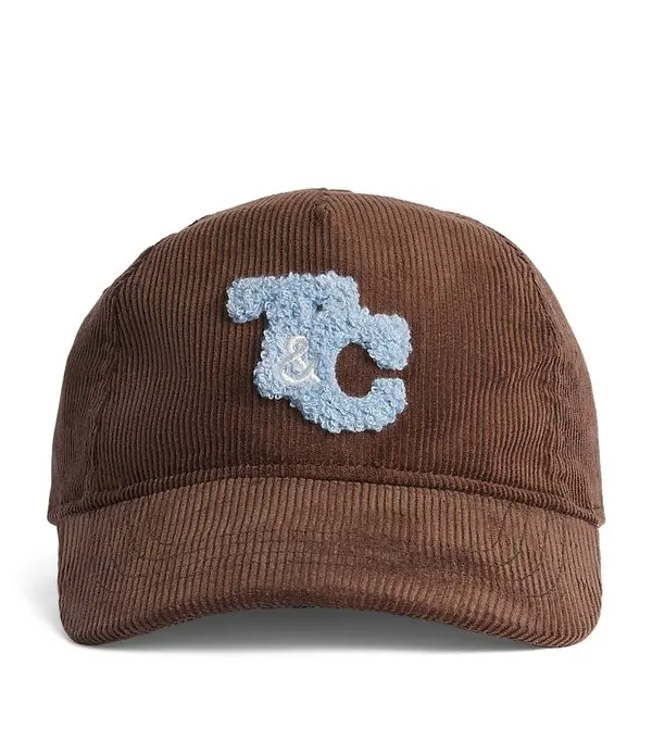 TARTINE ET CHOCOLAT Corduroy Appliqué Logo Cap - Brown