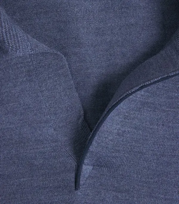 Sease Virgin Wool Polo Shirt - Navy