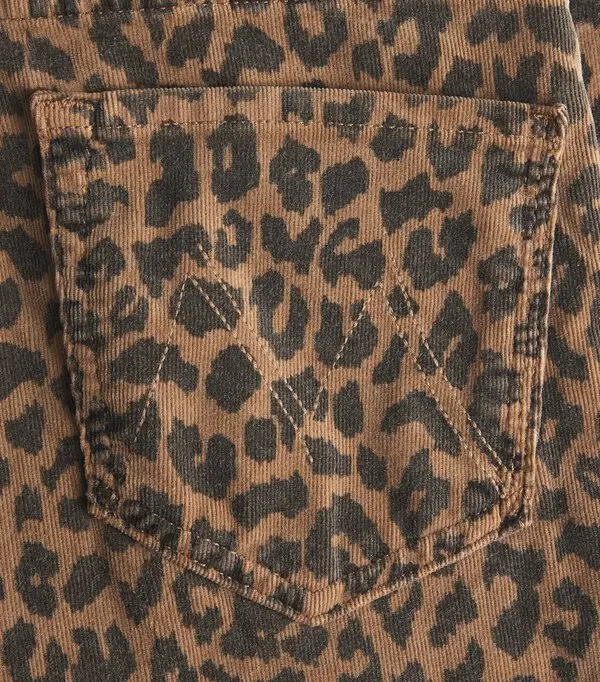 MOTHER The Hustler Flood Jeans In Cheetah Print Corduroy