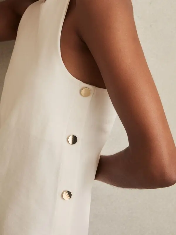 REISS Button Side Sleeveless Top