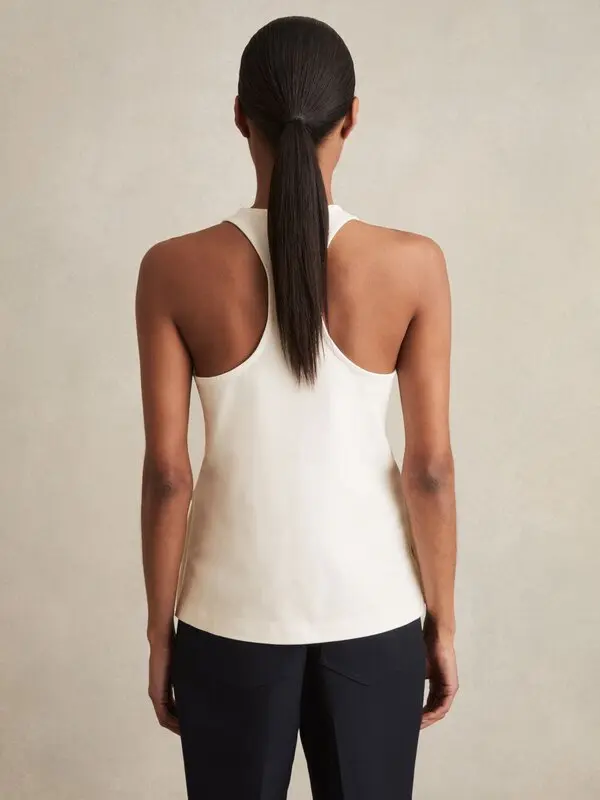 REISS Button Side Sleeveless Top