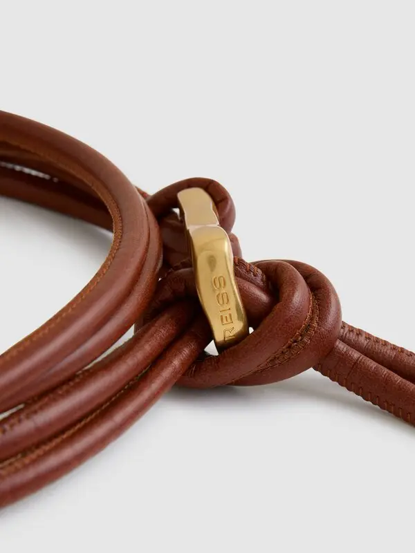REISS Sculpted Buckle Tubular Tie Belt