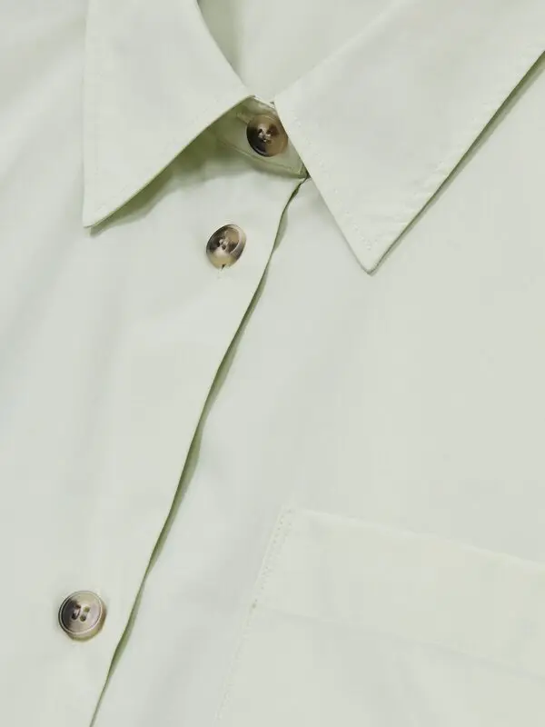 REISS Cotton Short Sleeve Shirt With Tortoiseshell-effect Buttons