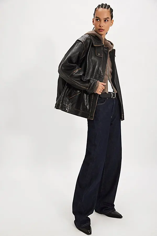 We The Free Parker Leather Jacket At
