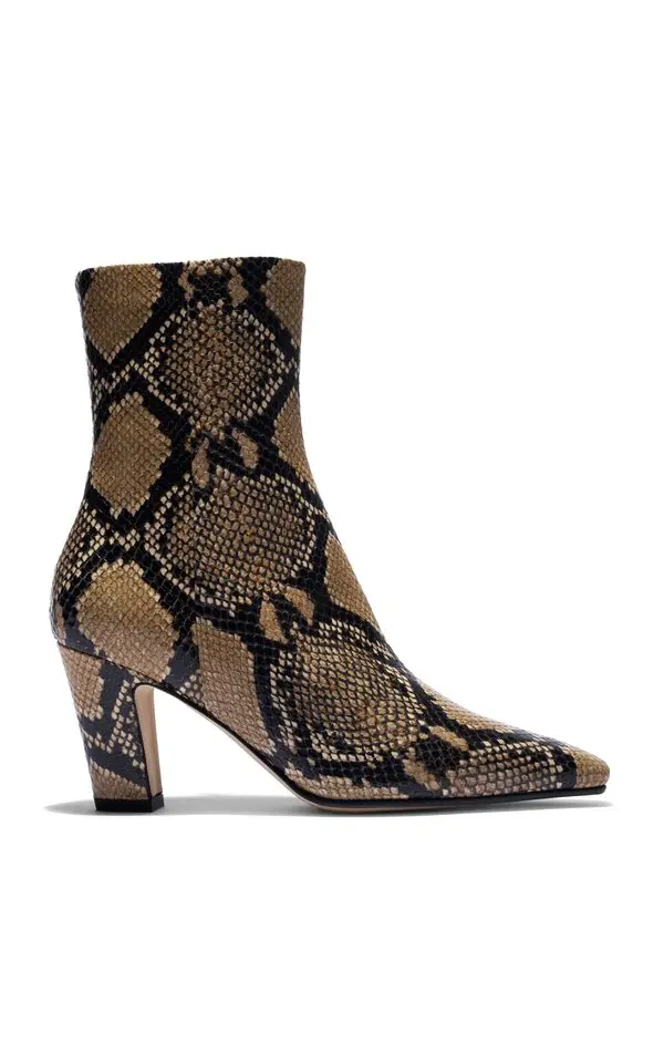 AeydĒ Maris Snake-printed Leather Ankle Boots - Animal