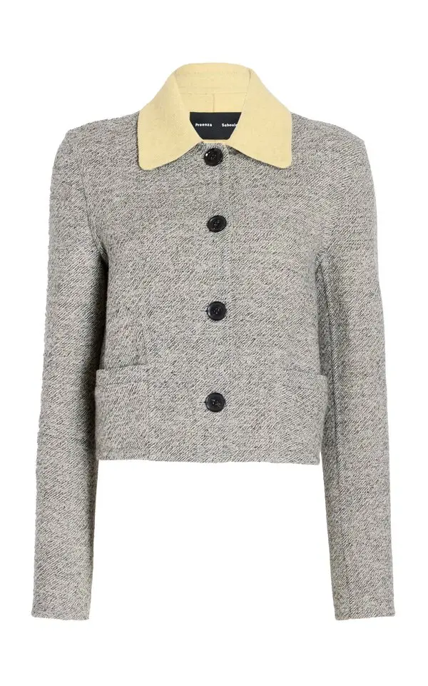 Proenza Schouler Gaelle Cropped Wool-blend Jacket - Tan