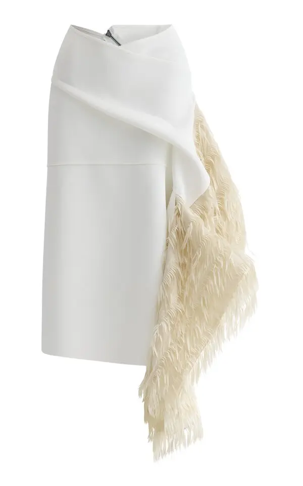Maticevski Plaintive Fringed Midi Skirt - White