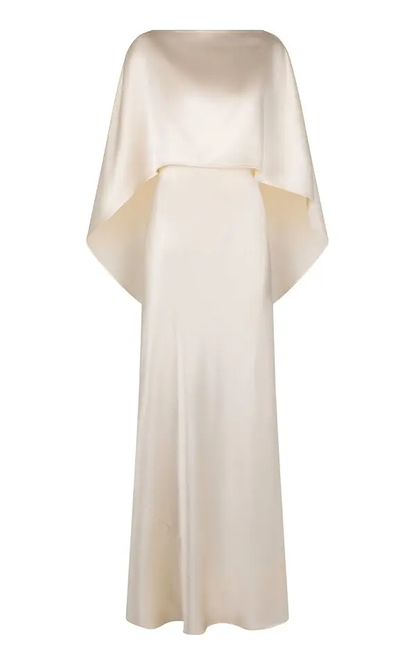 HEIRLOME Anna Silk Cape Maxi Dress