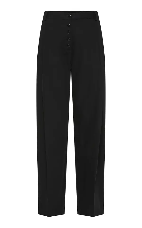 ST. AGNI Button Front Pleat Pants - Black