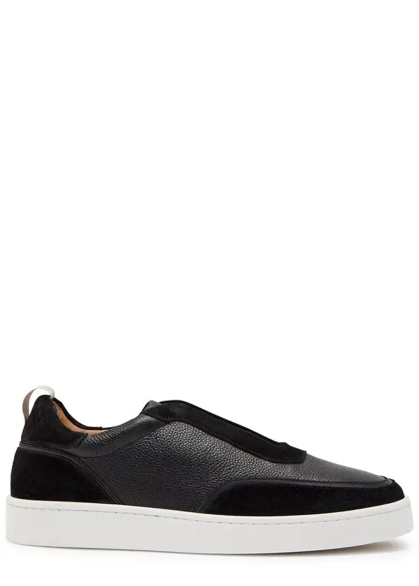AURELIEN Leisure Panelled Grained Leather Sneakers