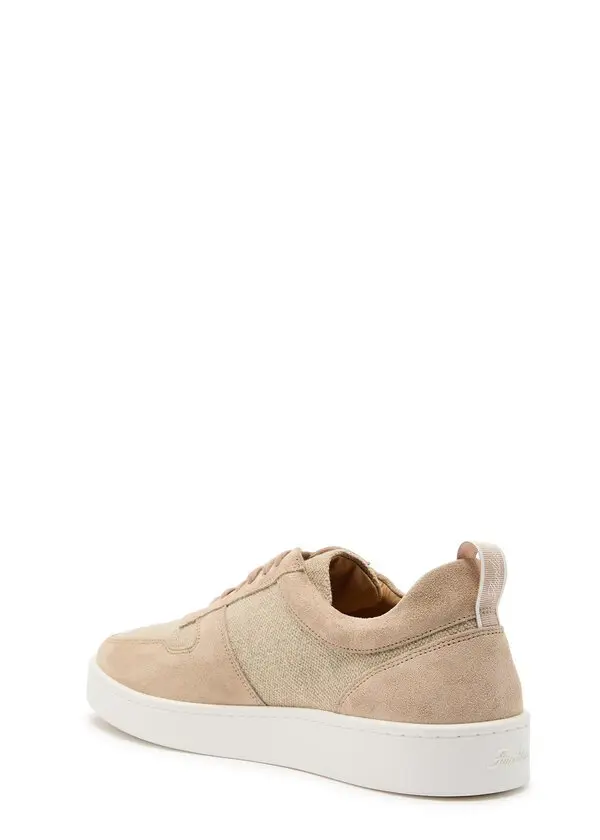 AURELIEN Bayside Panelled Linen Sneakers