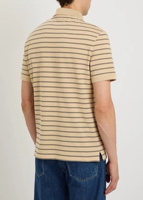 Valentino Garavani Striped Piqué Cotton Polo Shirt