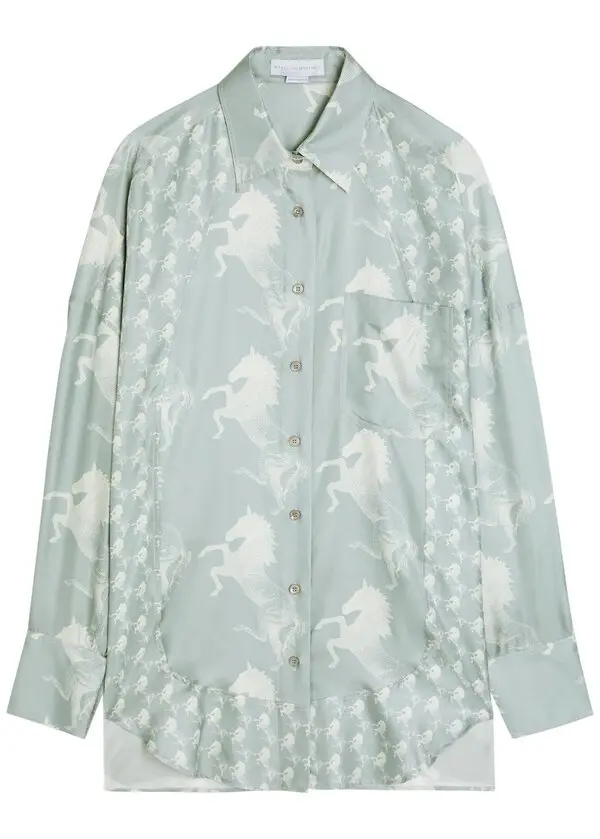 Stella McCartney Horse-print Silk Shirt
