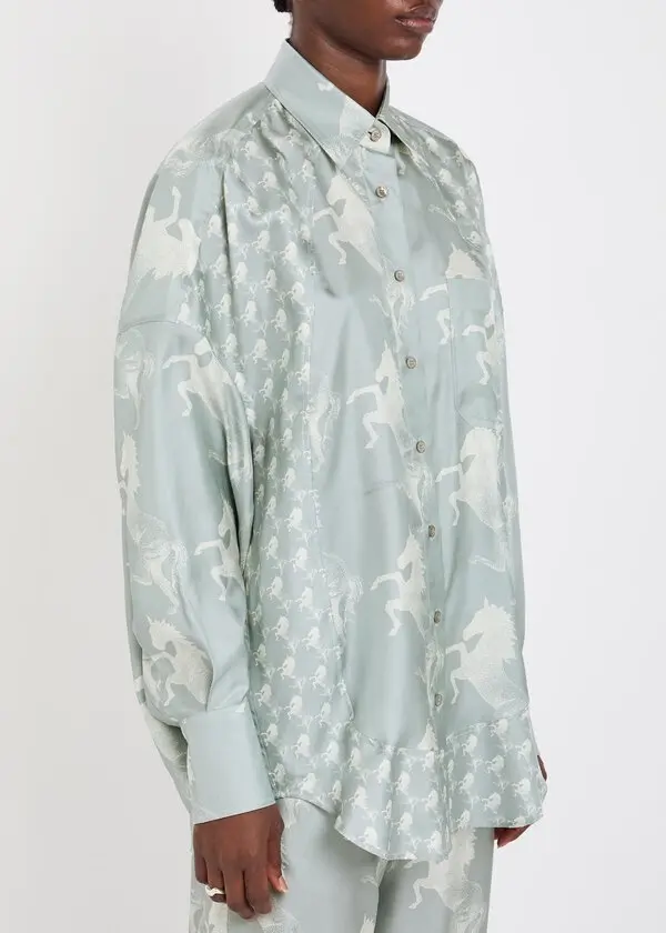 Stella McCartney Horse-print Silk Shirt
