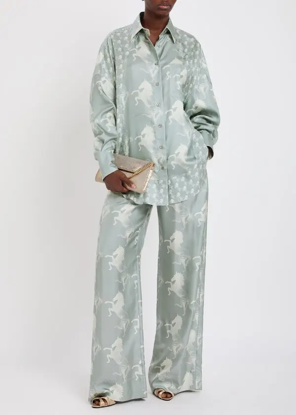 Stella McCartney Horse-print Silk Shirt