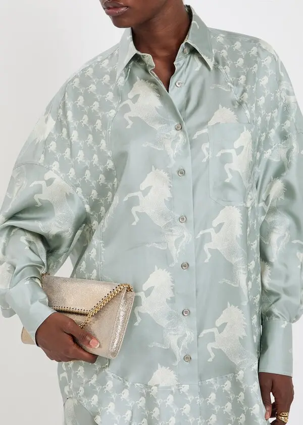 Stella McCartney Horse-print Silk Shirt