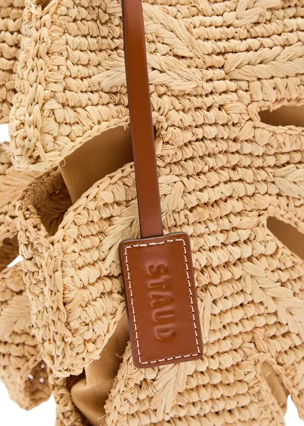 Staud Palm Raffia Top Handle Bag