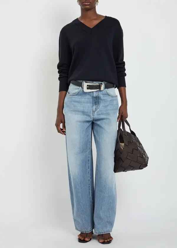 RÓHE V-neck Stretch-wool Jumper