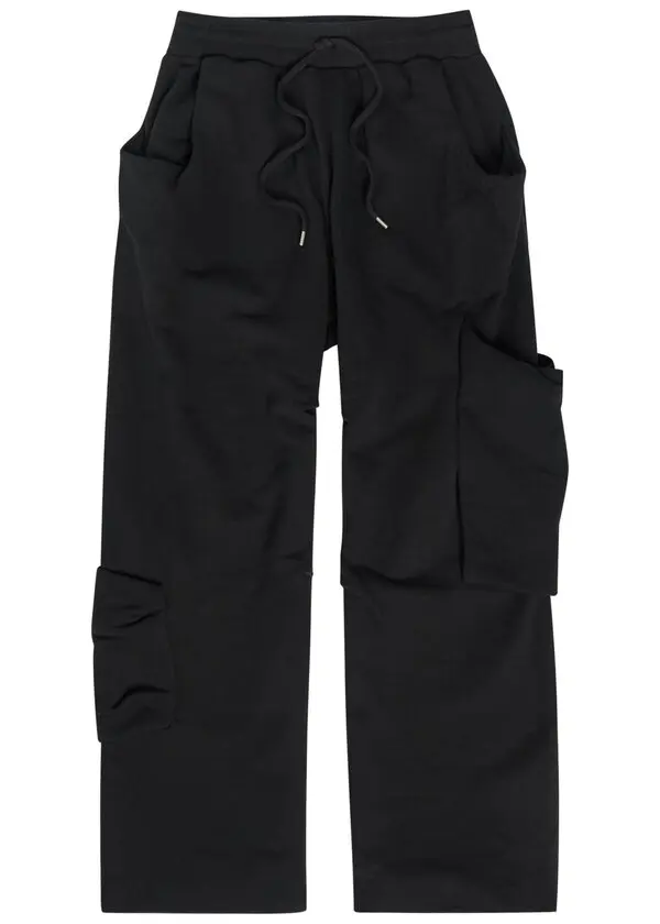 VIVIENNE WESTWOOD Achilles Draped Stretch-cotton Cargo Sweatpants - Black