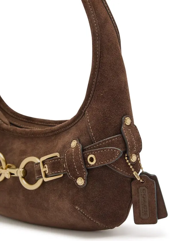 COACH Belted Ergo 26 Suede Shoulder Bag