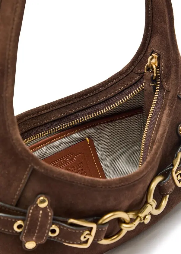COACH Belted Ergo 26 Suede Shoulder Bag