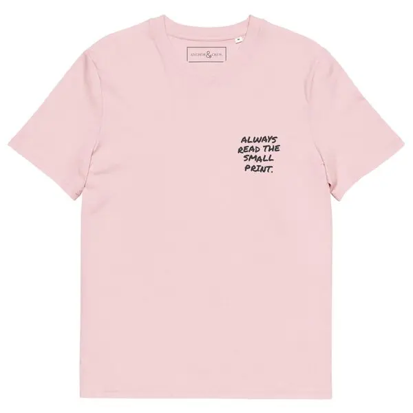 ANCHOR & CREW Cotton Small Print Annotations Organic Cotton T-shirt - Pink