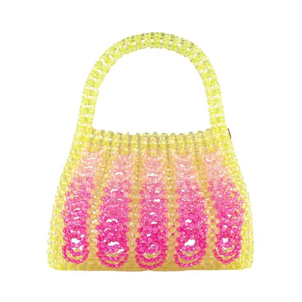 TILLIE BEADS Sunset Pop Lemon Yellow Beaded Bag