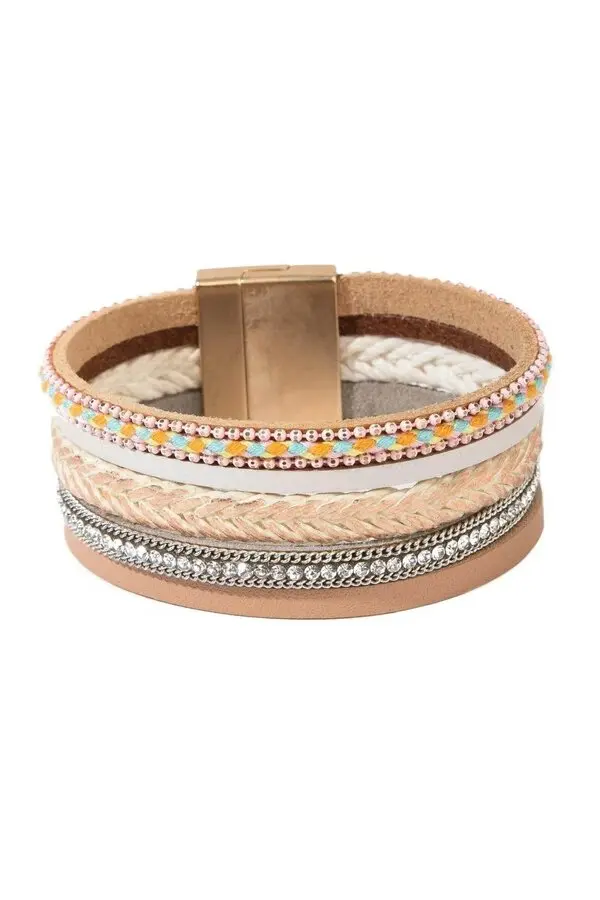 Saachi Rockaway Braided Leather Bracelet - Brown