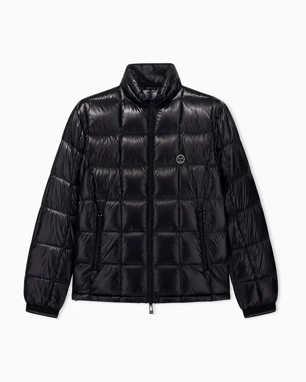 Armani Exchange Down Jacket In Nylon With Feather Padding