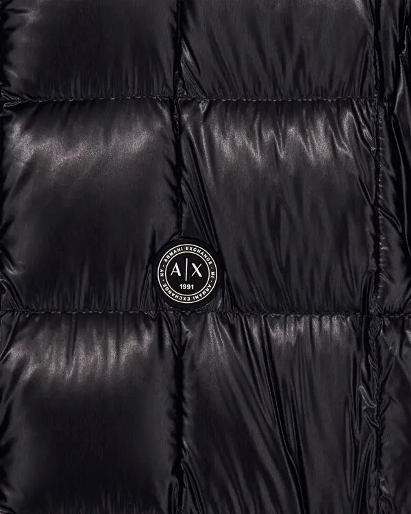 Armani Exchange Down Jacket In Nylon With Feather Padding