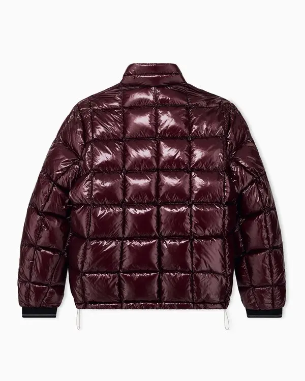 Armani Exchange Quilted Down Jacket With Stand Collar - Red