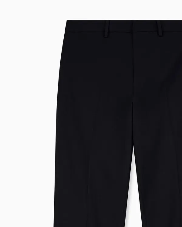 Armani Exchange Regular Fit Trousers Stretch Viscose - Black