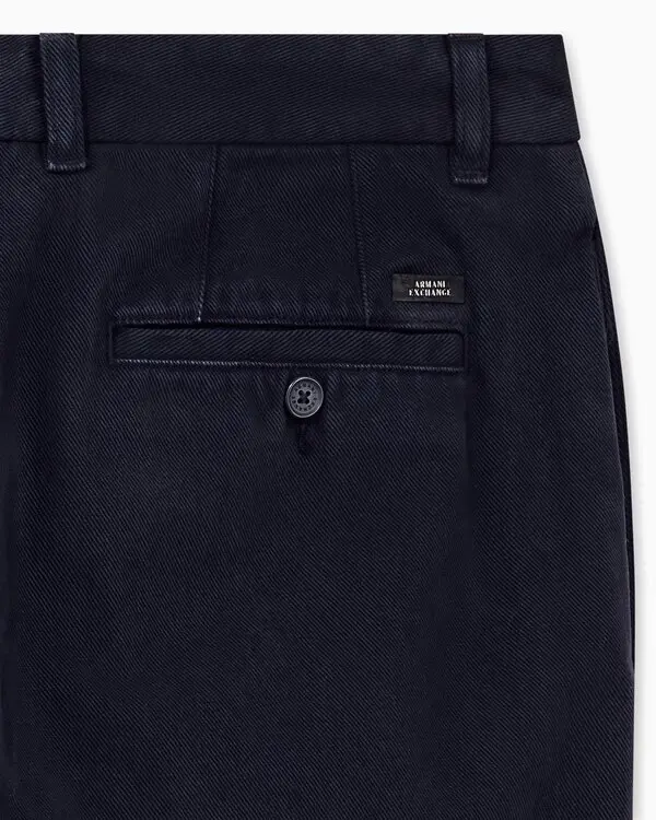 Armani Exchange Regular Fit Trousers Garment-dyed Cotton
