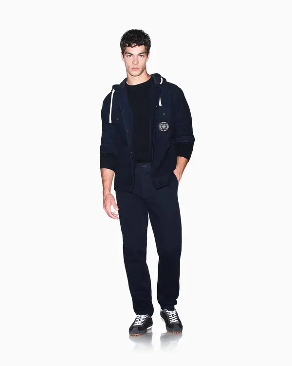 Armani Exchange Oversized Shirt In Cotton Moleskin - Navy Blue