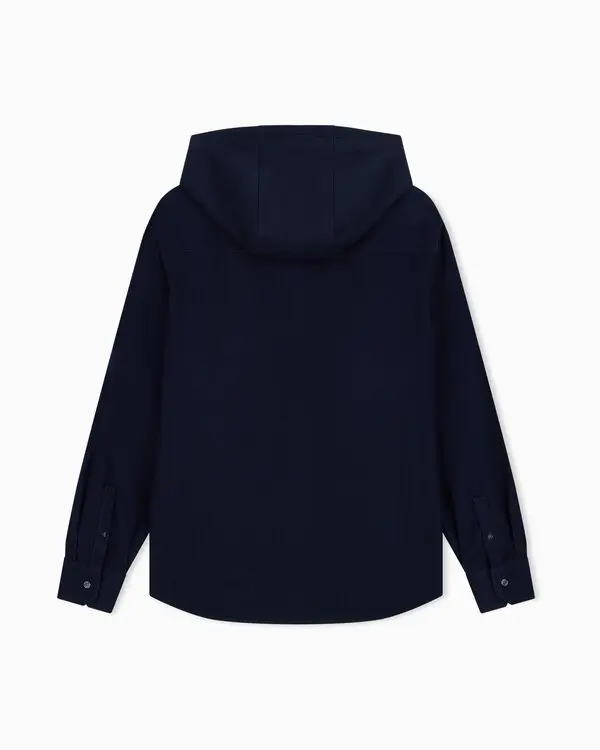Armani Exchange Oversized Shirt In Cotton Moleskin - Navy Blue