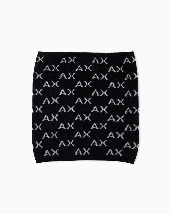 Armani Exchange Scarf Knitted In Blended Fabric - Black