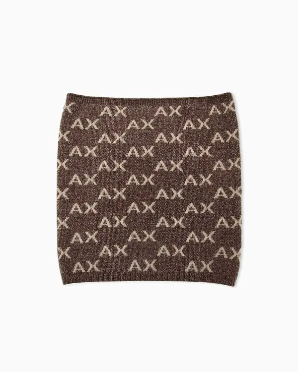 Armani Exchange Scarf Knitted In Blended Fabric - Brown