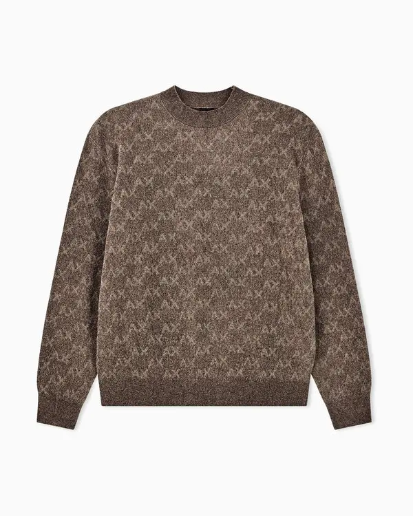 Armani Exchange Regular Fit Pullover In Viscose Blend - Brown