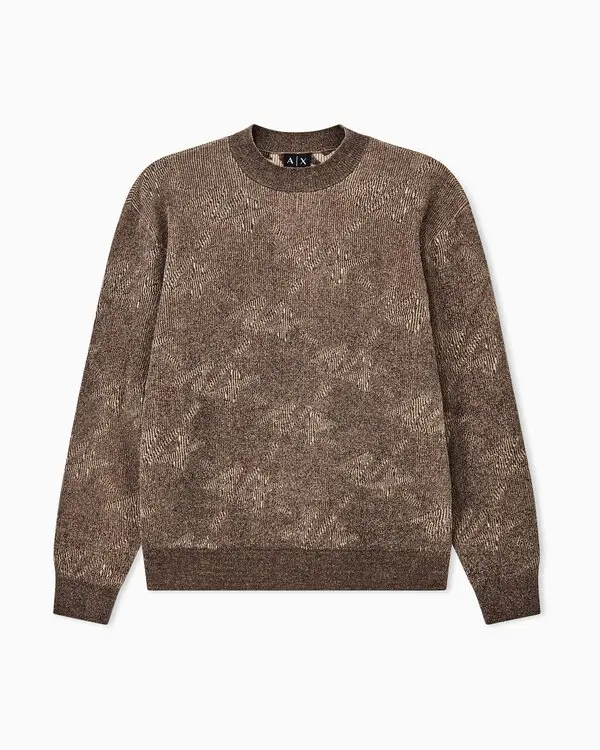 Armani Exchange Regular Fit Pullover In Viscose Blend - Brown