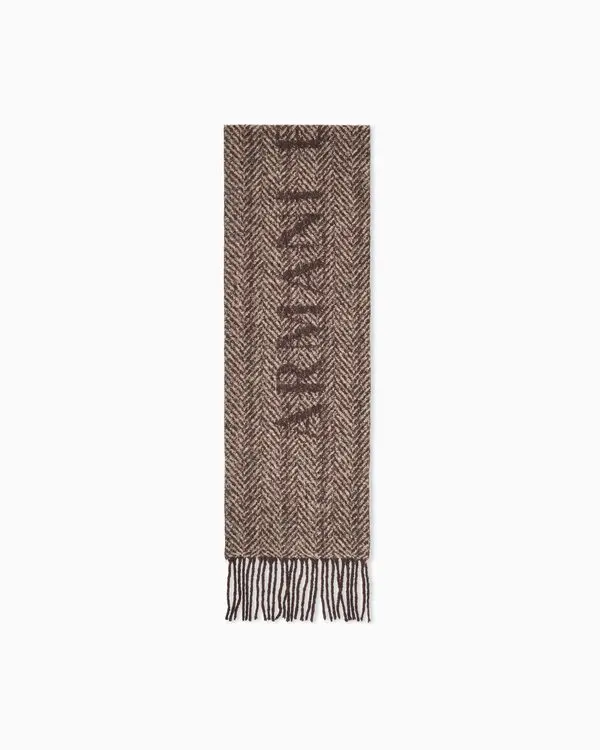 Armani Exchange Stole Herringbone Pattern - Brown