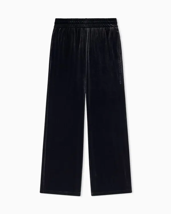Armani Exchange Regular Fit Trousers In Stretch Velvet