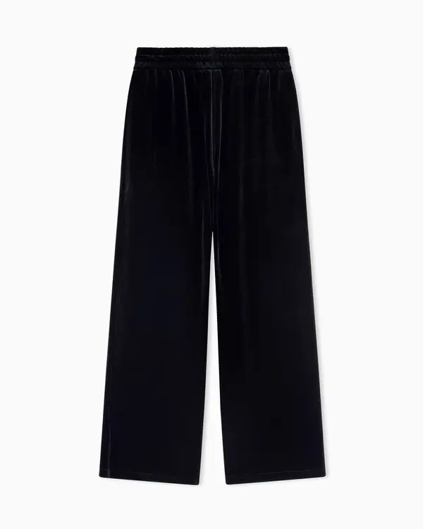 Armani Exchange Regular Fit Trousers In Stretch Velvet