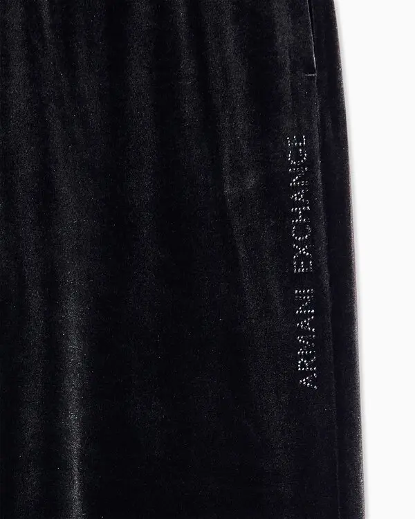 Armani Exchange Regular Fit Trousers In Stretch Velvet