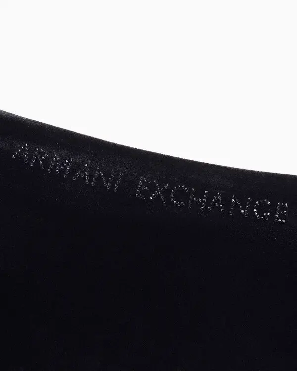 Armani Exchange One-shoulder Stretch Velvet Maxi Dress