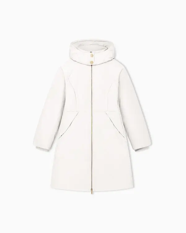 Armani Exchange Down Jacket With Rib Details In Crinkle Nylon