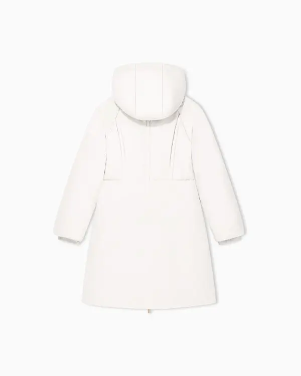 Armani Exchange Down Jacket With Rib Details In Crinkle Nylon